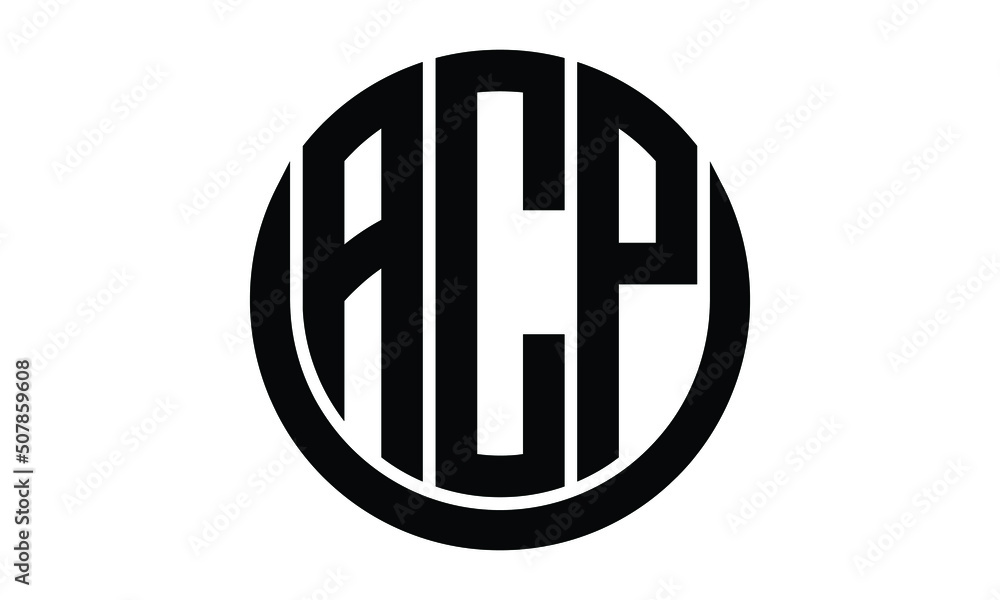 ACP shield with round shape logo design vector template | monogram logo ...