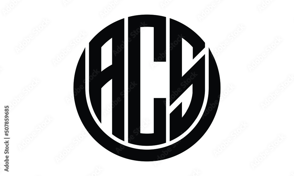 Vecteur Stock ACS shield with round shape logo design vector template ...
