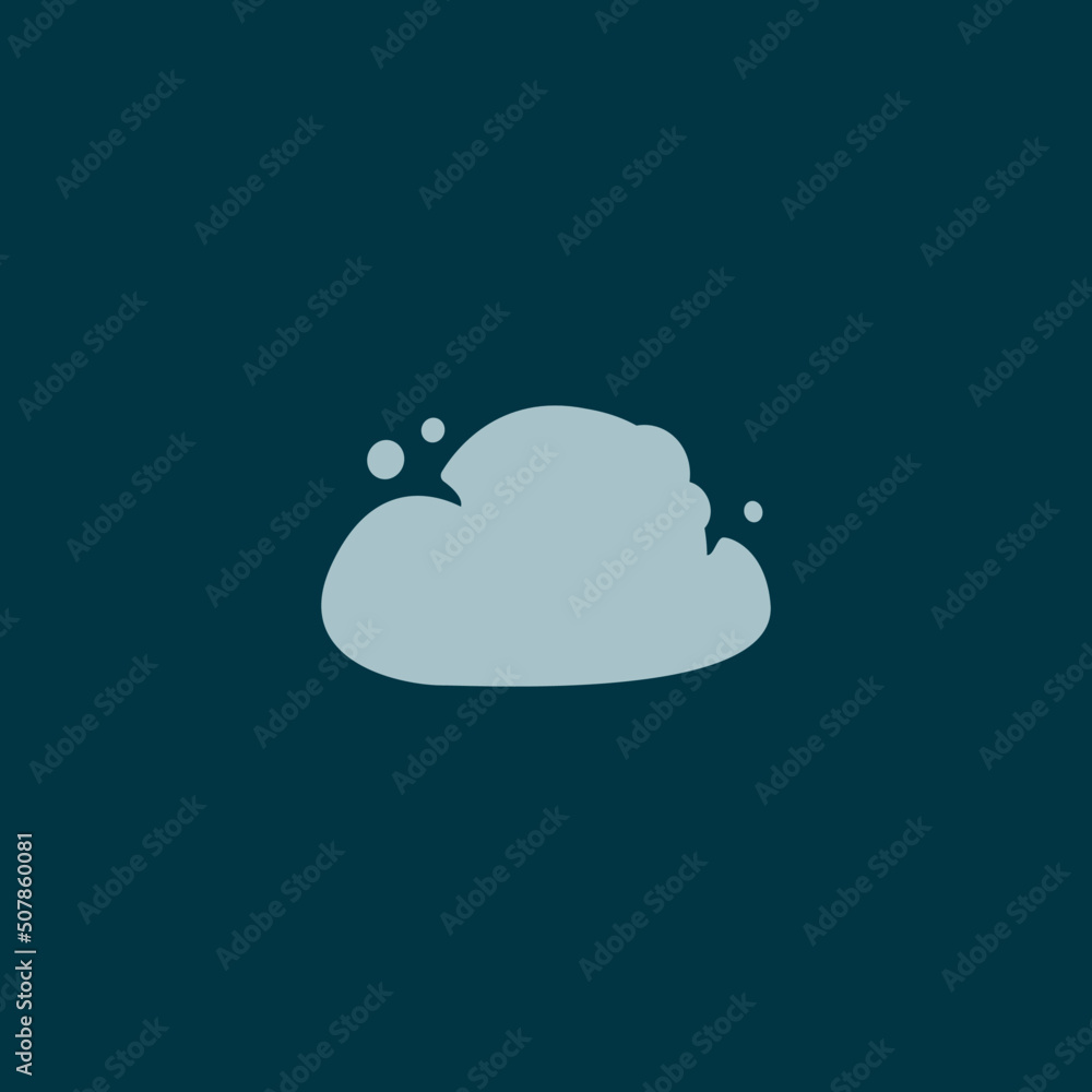 Cartoon Grey Cloud Icon. Cloudy Weather Illustration, Isolated Object ...