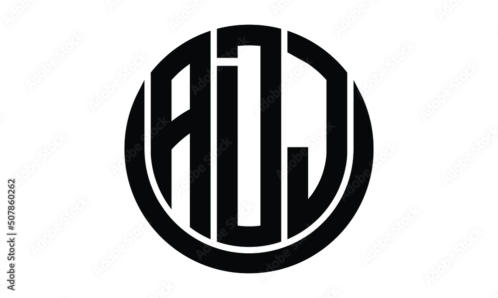 ADJ shield with round shape logo design vector template | monogram logo ...
