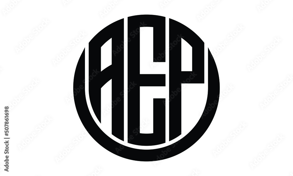 AEP shield with round shape logo design vector template | monogram logo ...