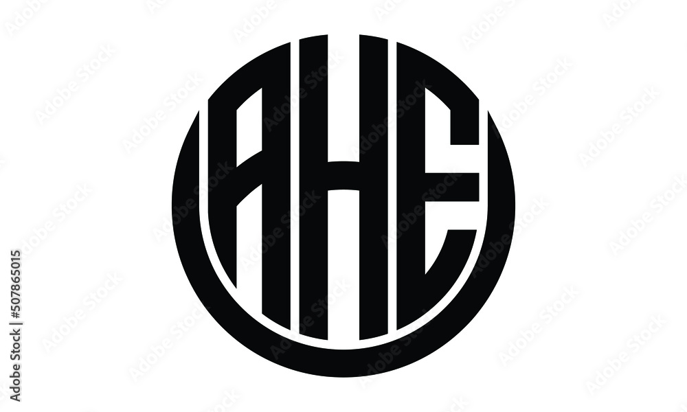 AHE shield with round shape logo design vector template | monogram logo ...