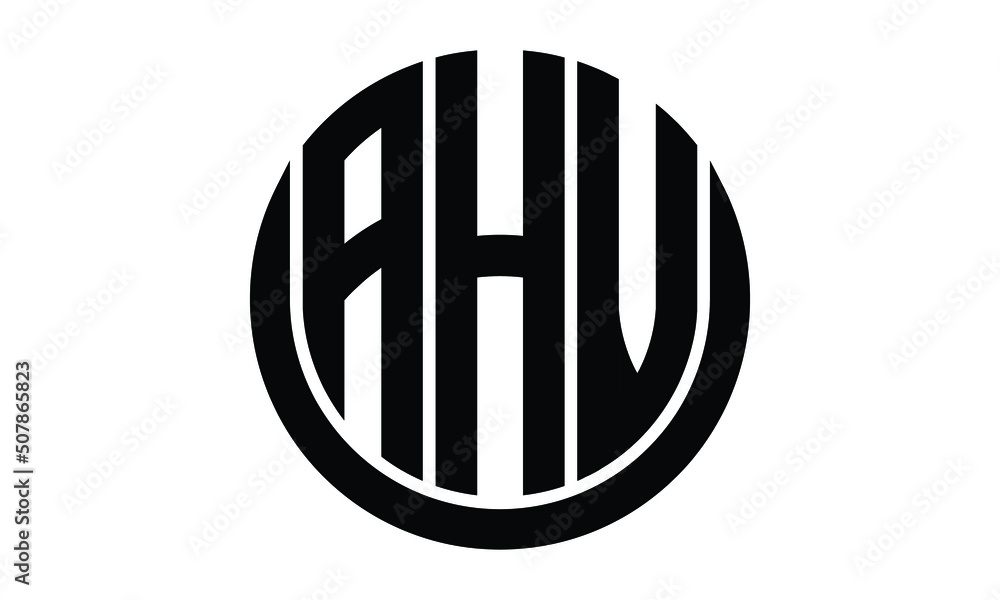 Vetor de AHV shield with round shape logo design vector template ...