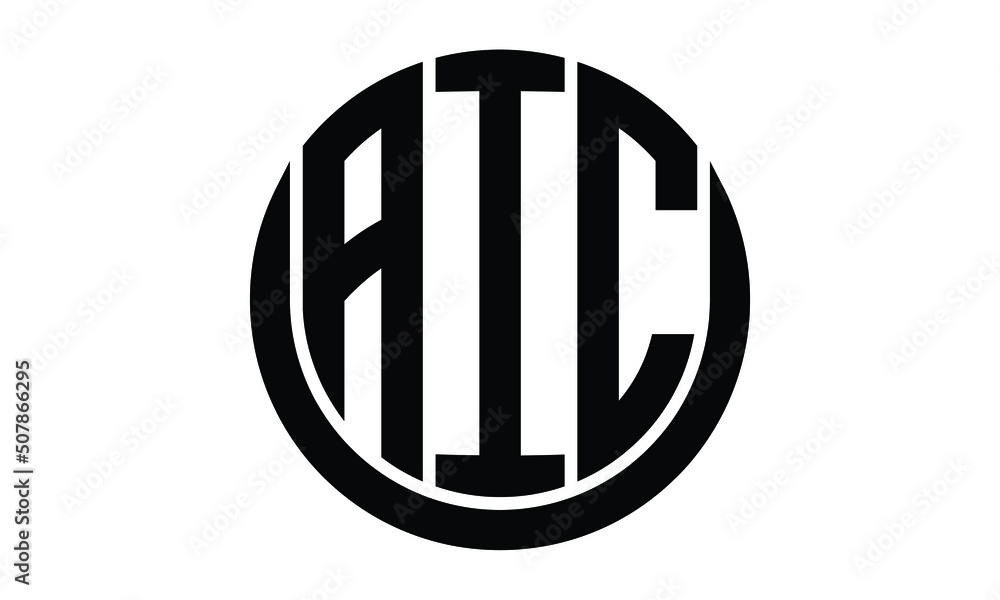 AIC shield with round shape logo design vector template | monogram logo ...
