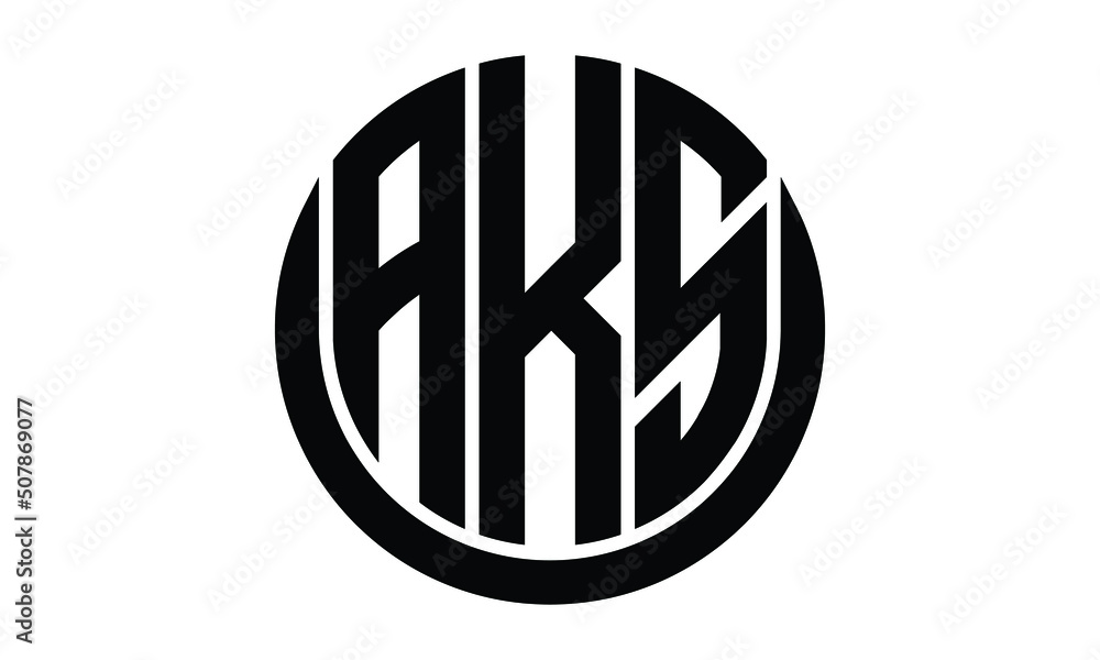 AKS shield with round shape logo design vector template | monogram logo ...