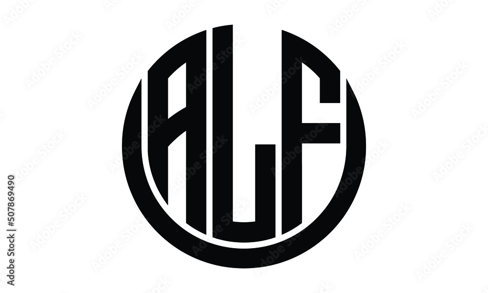 ALF shield with round shape logo design vector template | monogram logo ...
