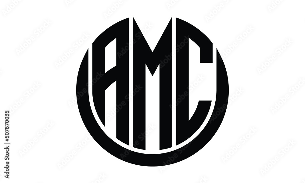 AMC shield with round shape logo design vector template | monogram logo ...