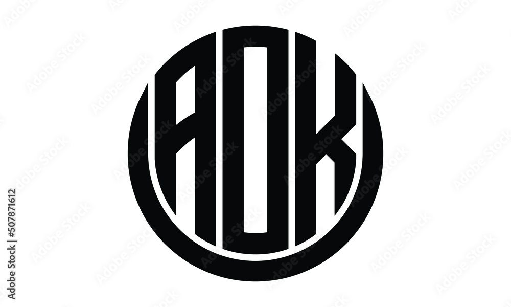 AOK shield with round shape logo design vector template | monogram logo ...