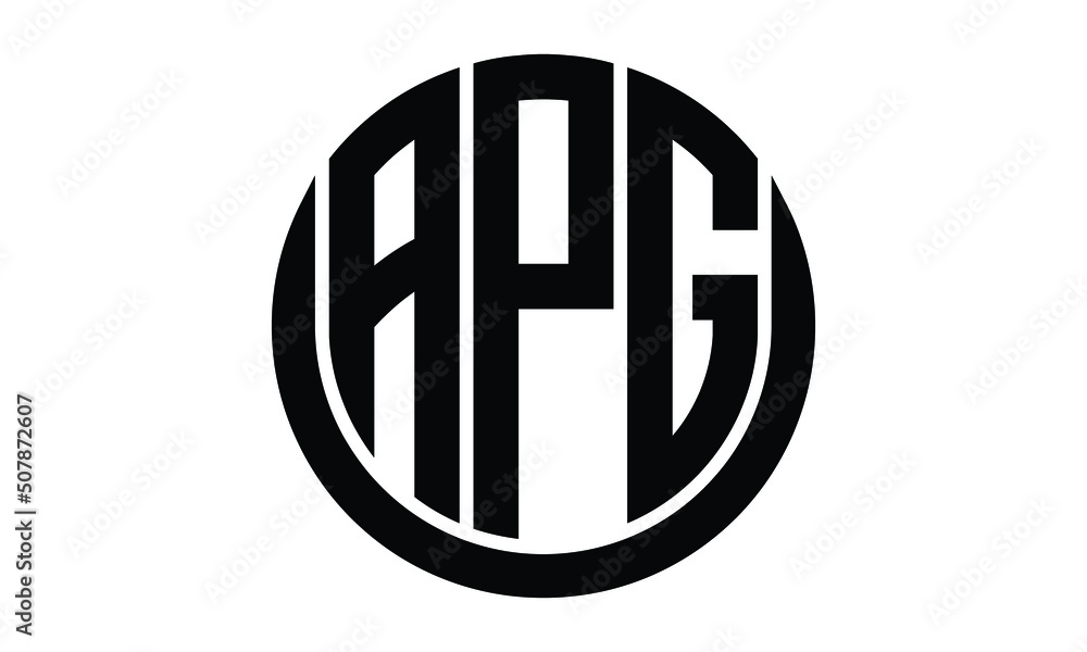 APG shield with round shape logo design vector template | monogram logo ...