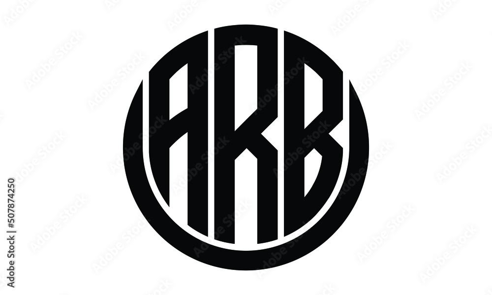 ARB shield with round shape logo design vector template | monogram logo ...