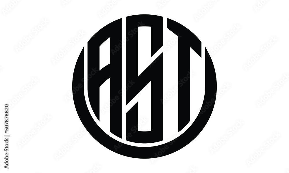AST shield with round shape logo design vector template | monogram logo ...