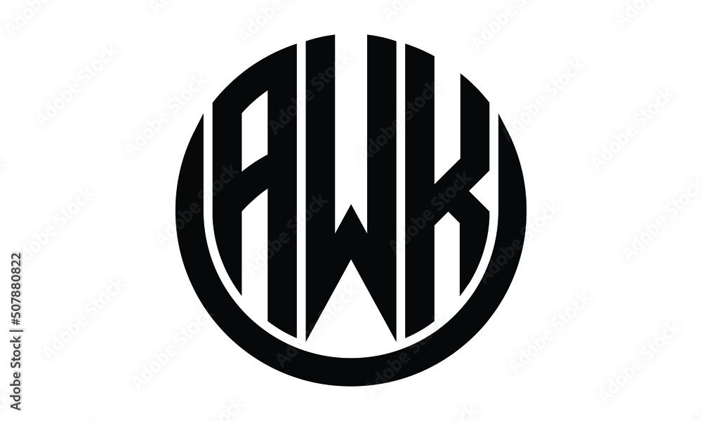 AWK shield with round shape logo design vector template | monogram logo ...