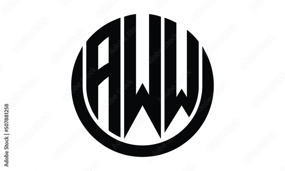 AWW shield with round shape logo design vector template | monogram logo ...