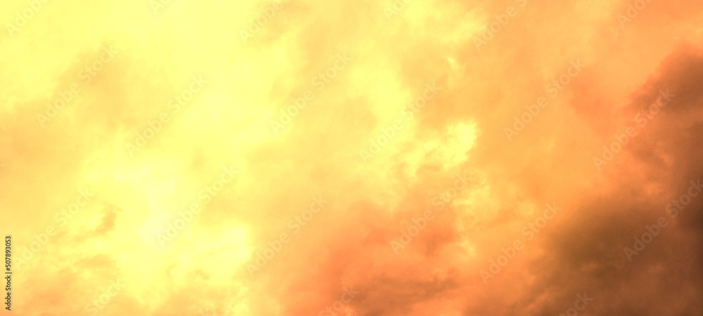 picturesque, blurred background, dramatic orange sky with dark clouds ...