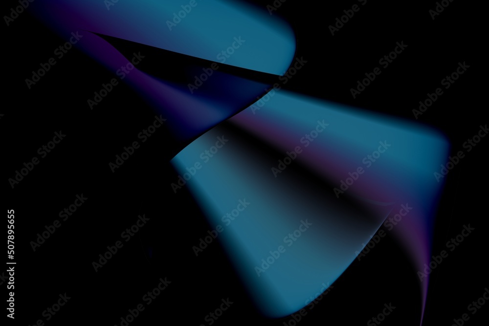 Abstract illustration of the interweaving of waves of cold spectrum of ...