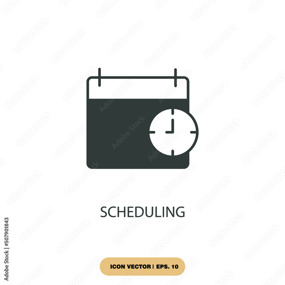 scheduling icons symbol vector elements for infographic web Stock ...