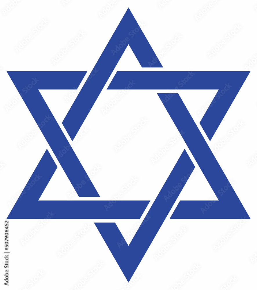 Star David icon and Israel and Judaism symbol illustration. Blue jewish ...