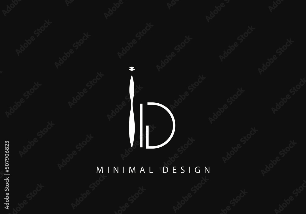 Alphabet letter ID logo design line art Stock Vector | Adobe Stock