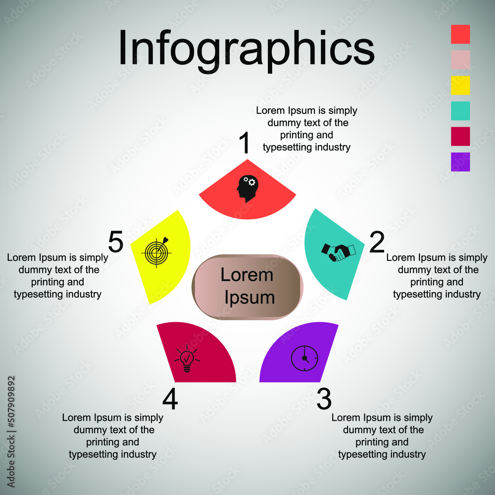 Business data visualization, infographics. Scheme of the process of ...