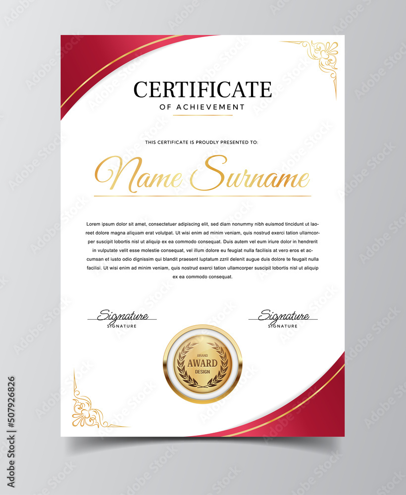 Diploma certificate template. Document confirming completion of online ...