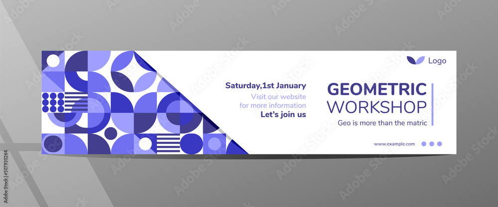 Blue Geometric Banner Template Stock Vector | Adobe Stock