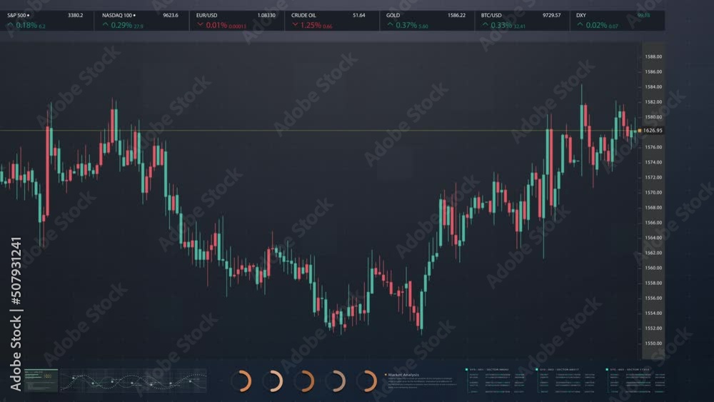 Business stock market, trading, info graphic with animated graphs ...