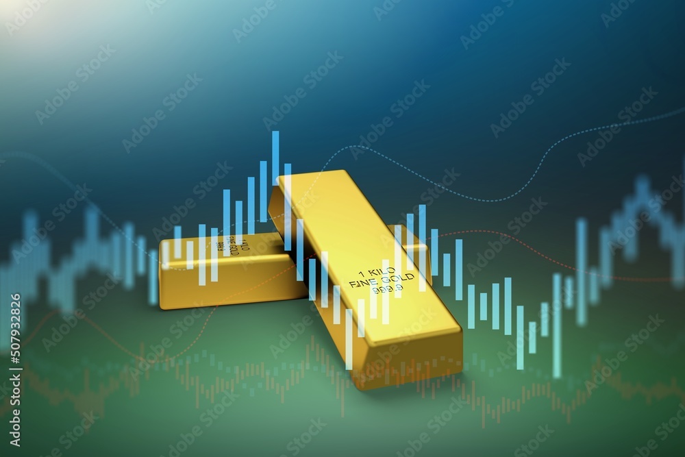 Gold price and rising chart. Business and finance concept. Gold market ...