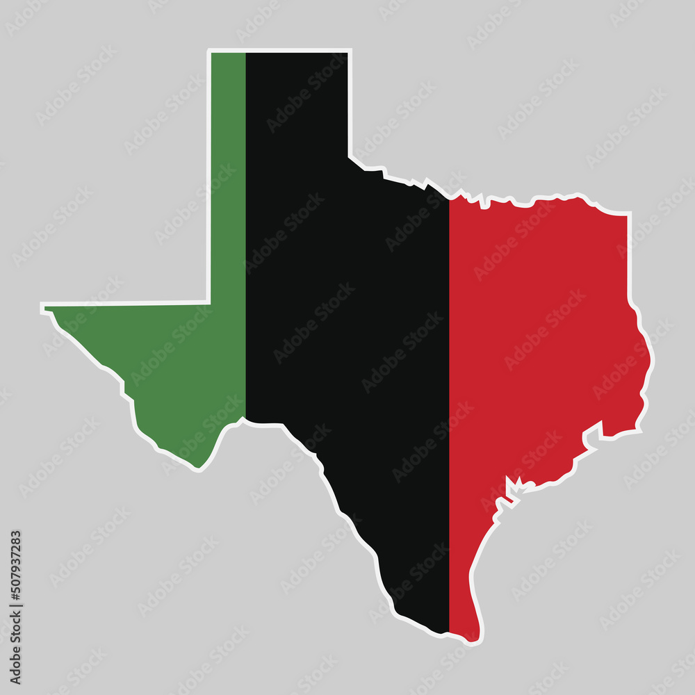 Texas state map with juneteenth flag. Stock Vector | Adobe Stock