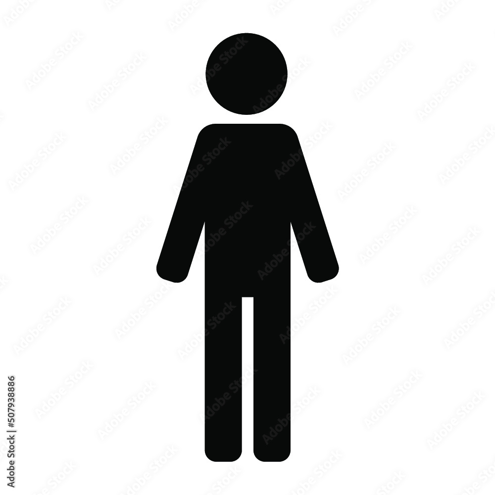 立っている人物の全身のシンプルなアイコン/白背景 Stock Vector | Adobe Stock
