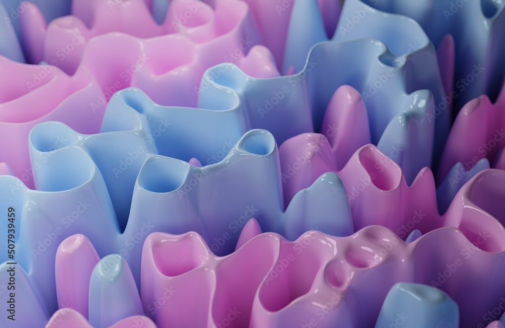 Curvy wave band transgender Surface. Modern Abstract 3D Background. 3D ...