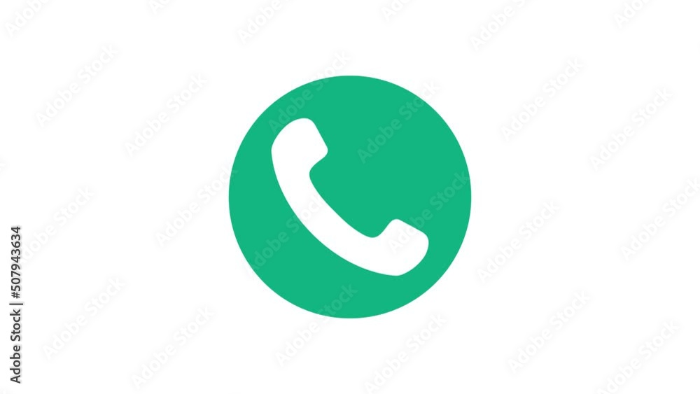 Phone Call Symbol Animation on white background. Animated Contact ...