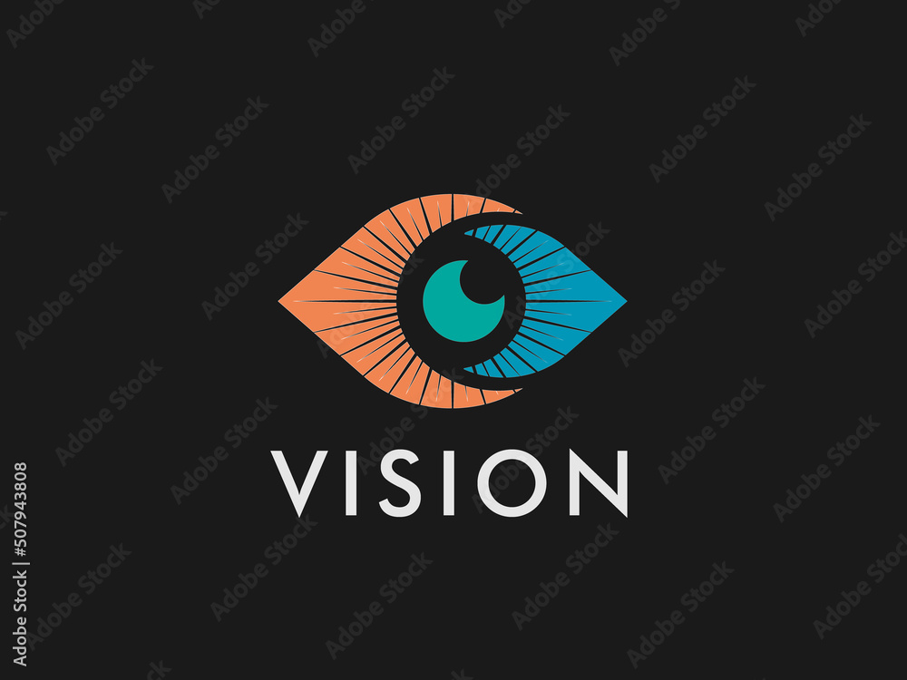 Eye logo symbol design. Creative media icon. Global vision logotype ...
