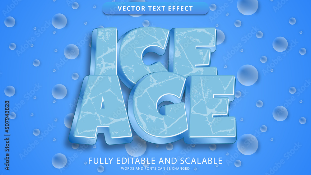 ice age text effect editable eps file Stock Vector | Adobe Stock