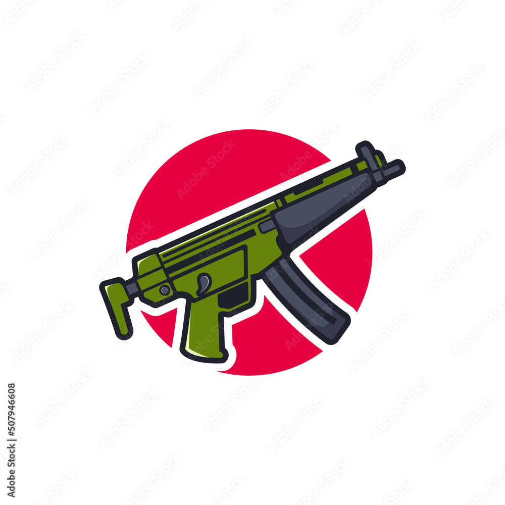 weapon mp5 illustration in green color Stock Vector | Adobe Stock