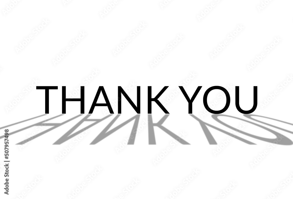 ThankYou text with a long curvy shadow Stock Illustration | Adobe Stock