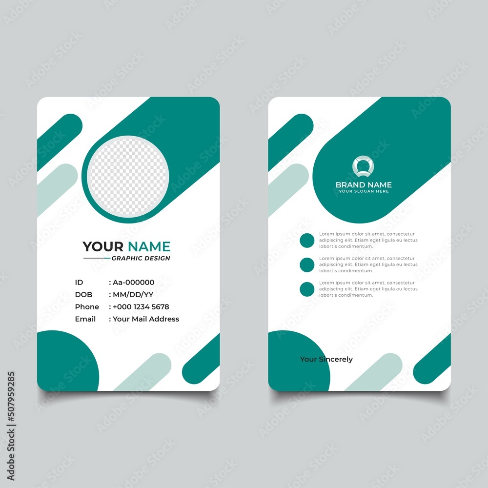 Modern and Clean Business id Card Template Design Stock Vector | Adobe Stock