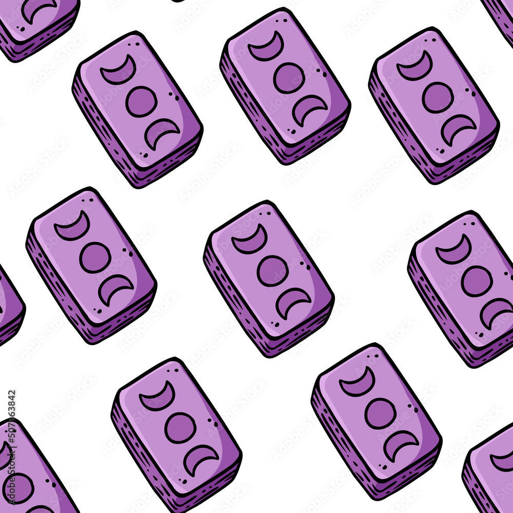Tarot cards seamless border pattern. Cute tarot decks doodles wallpaper ...