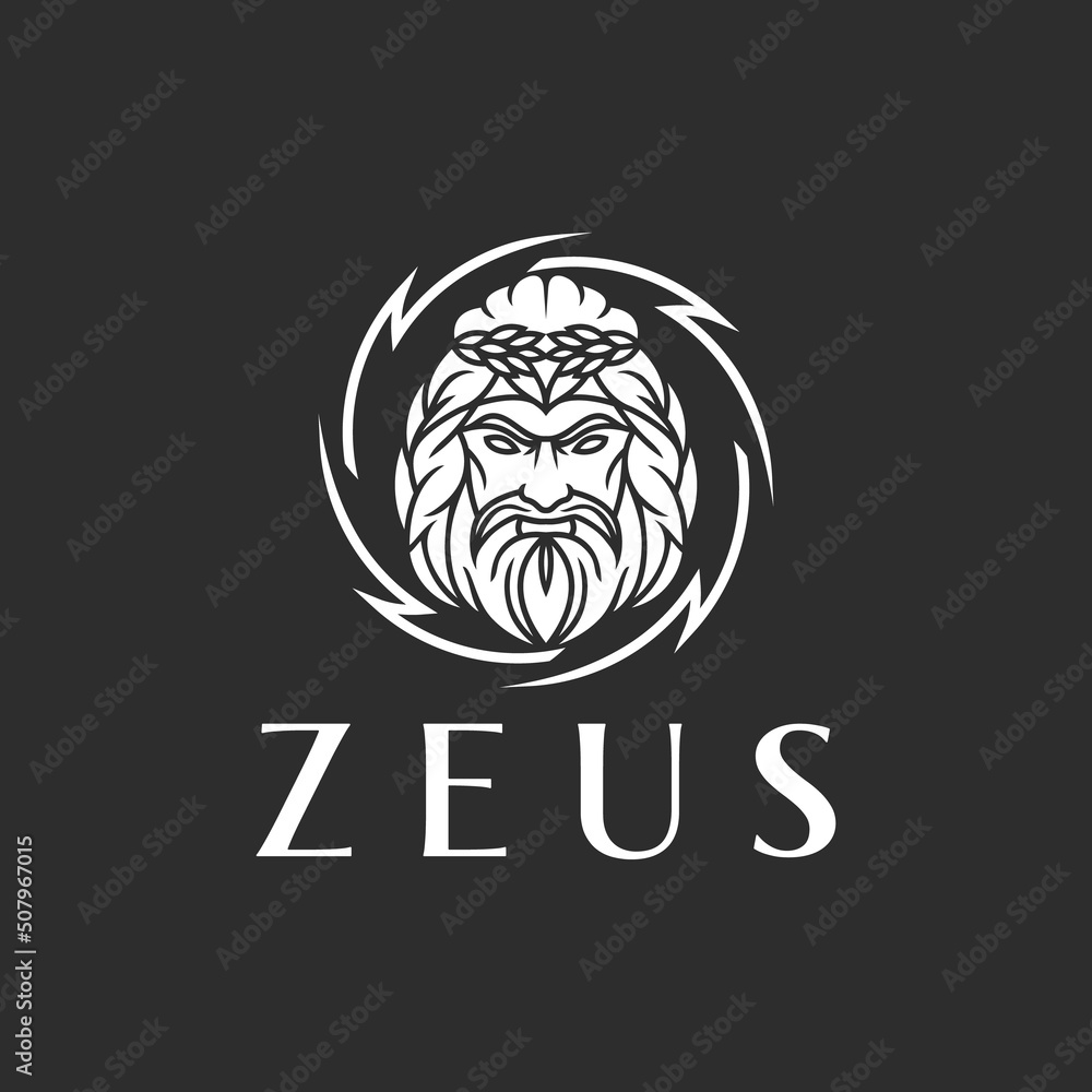 zeus head logo, Haides God logo icon illustration vector, orkus logo ...