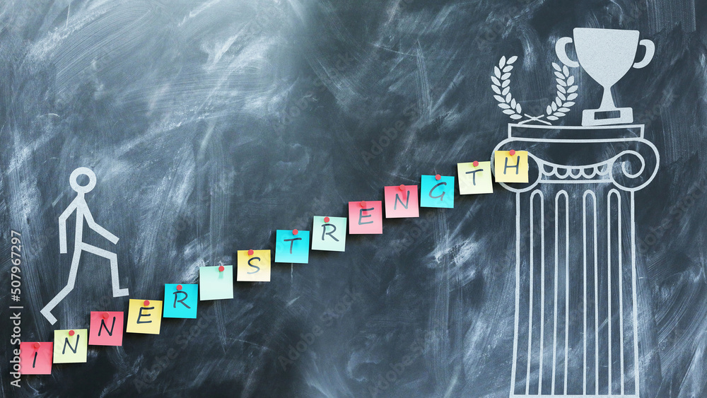 Inner strength make steps to success, wealth and prosperity in personal ...