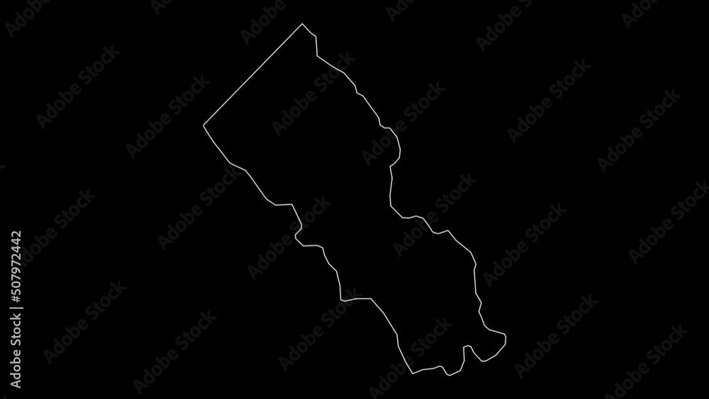 Baitsi district map of Nauru outline animation Stock Video | Adobe Stock