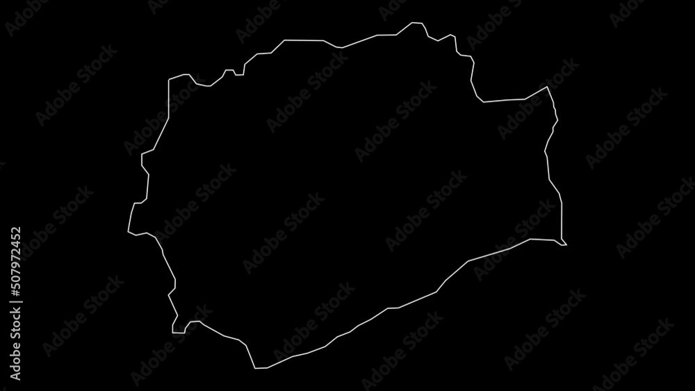 Buada district map of Nauru outline animation Stock-Video | Adobe Stock