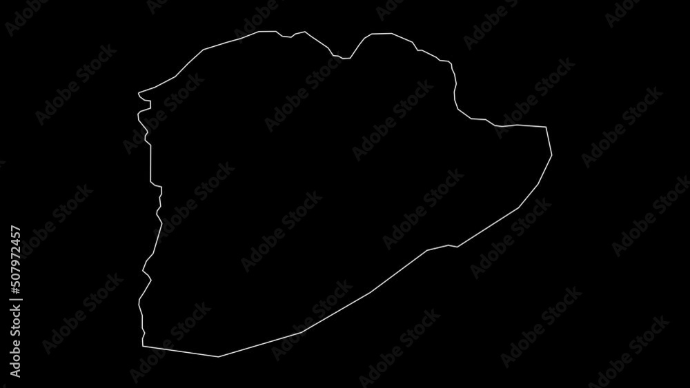 Meneng district map of Nauru outline animation Stock ビデオ | Adobe Stock