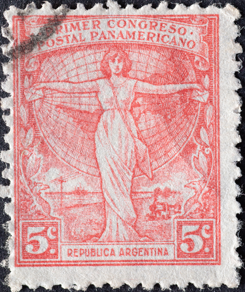 ARGENTINA - CIRCA 1921: a postage stamp from ARGENTINA, showing a ...