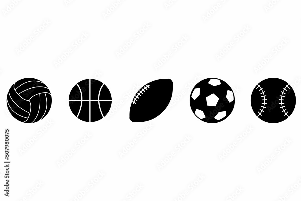 Sport ball vector icon set. ball icons isolated on white background ...