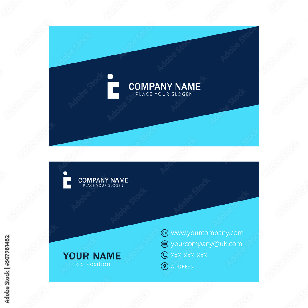 business card flat design template vector Stock Vector | Adobe Stock
