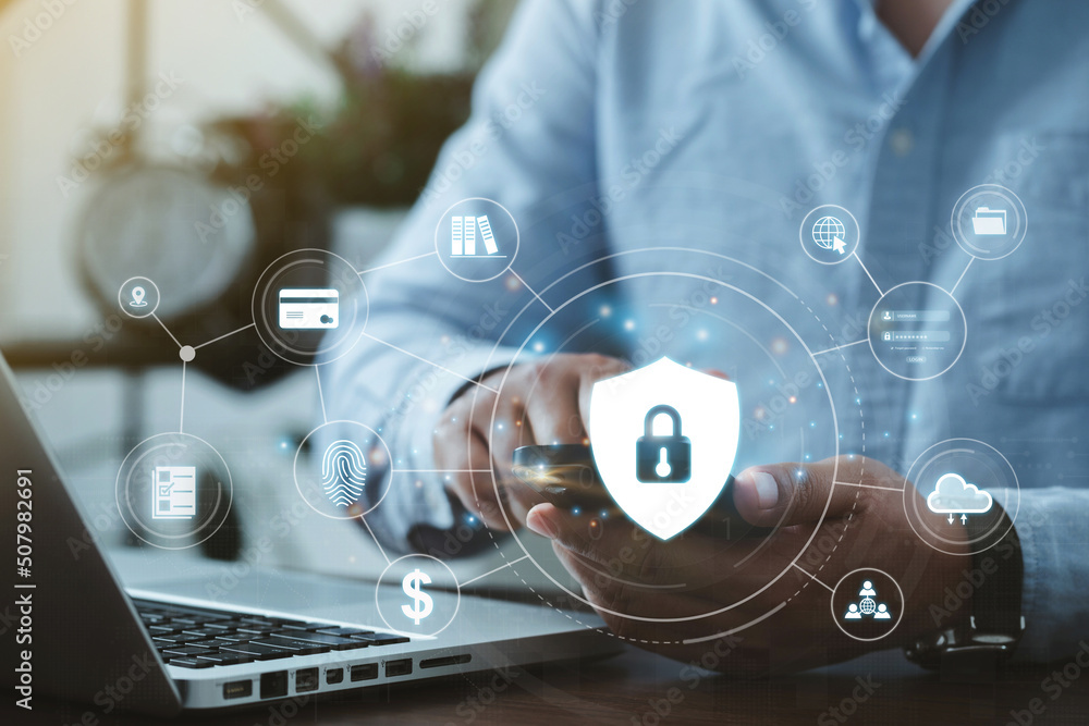 Foto Stock Personal Data Protection Act or PDPA concept. A young man ...