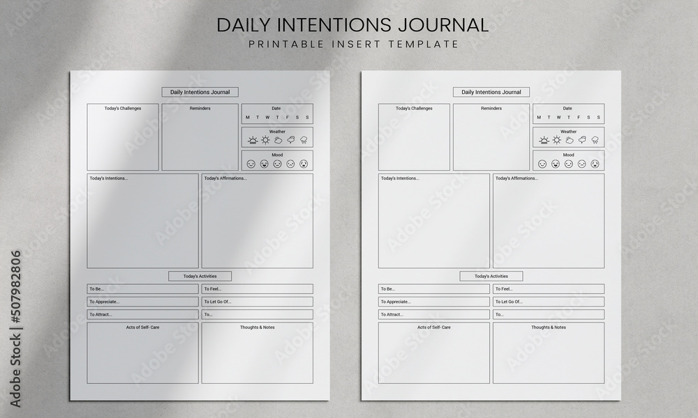 Daily Intentions Journal | Daily Intentions Printable | Daily ...