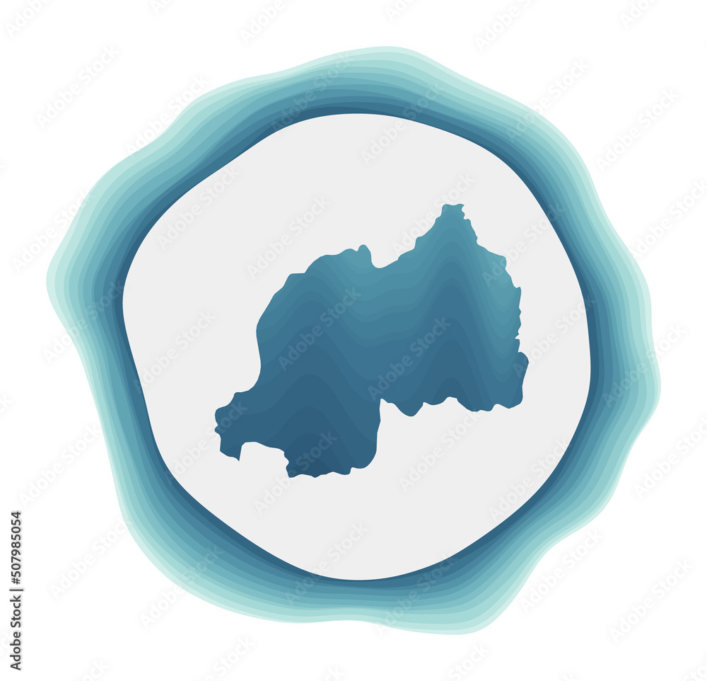 Rwanda logo. Badge of the country. Layered circular sign around Rwanda ...