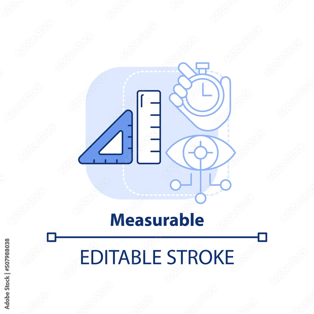 Measurable light blue concept icon. Biometric data pros abstract idea ...