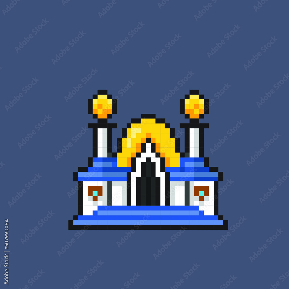 mosque building in pixel art style Stock Vector | Adobe Stock